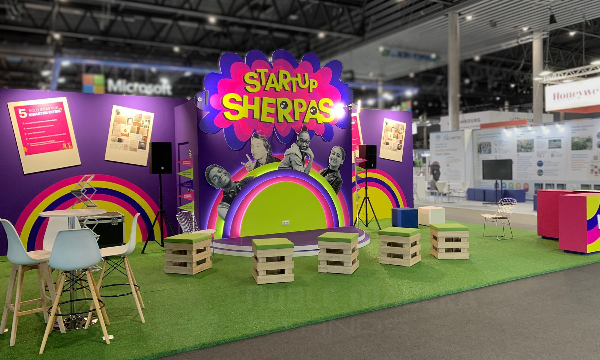 Stand en SCEWC 2023 para StartUp SHERPAS - Barcelona